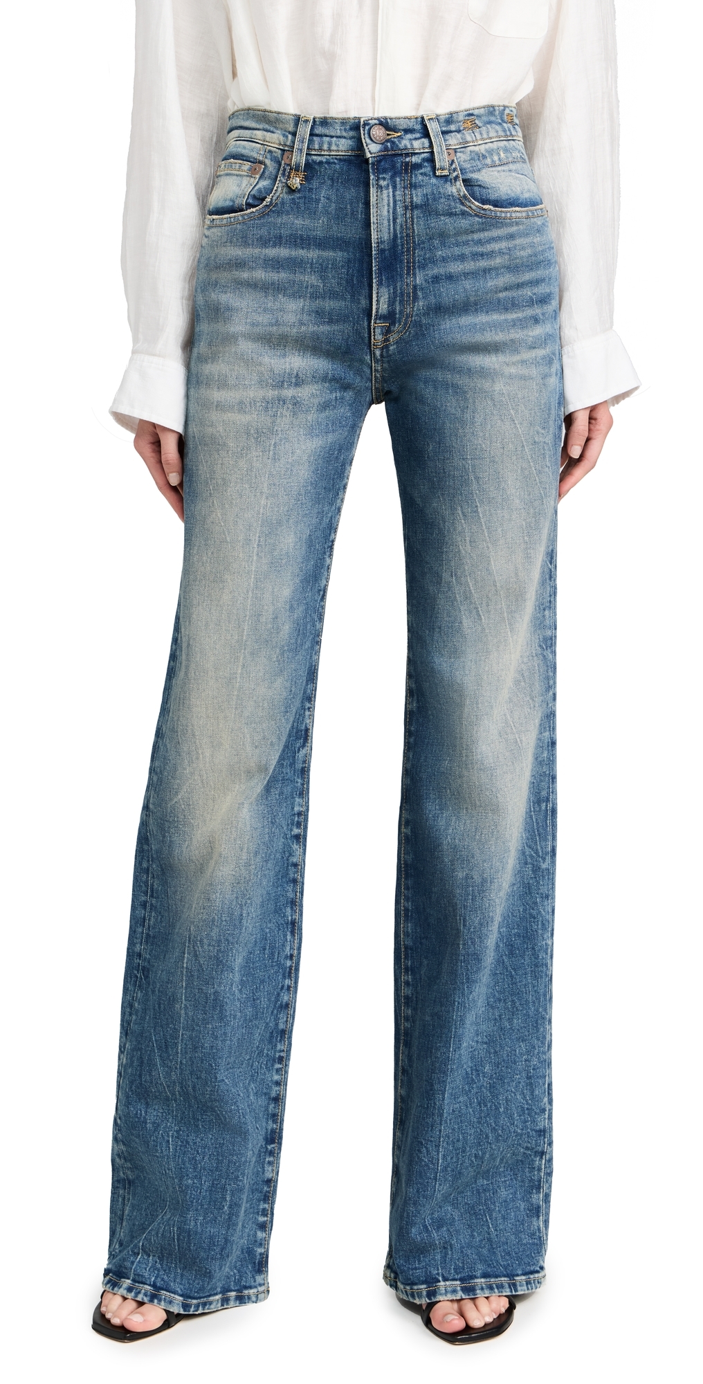 R13 R13 Jane Jeans - High Rise Wide Leg Denim